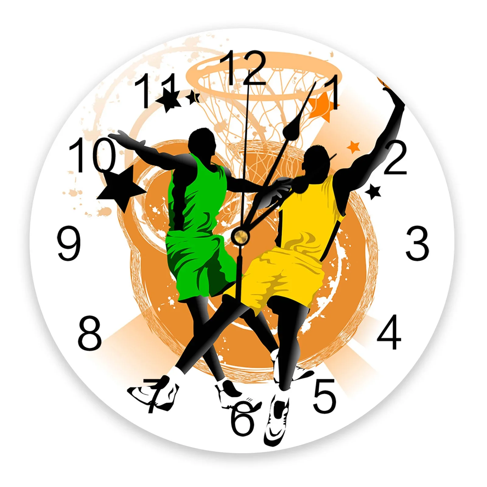 Basketball Sport Shooting PVC Wall Clock Modern Design Living Room ...