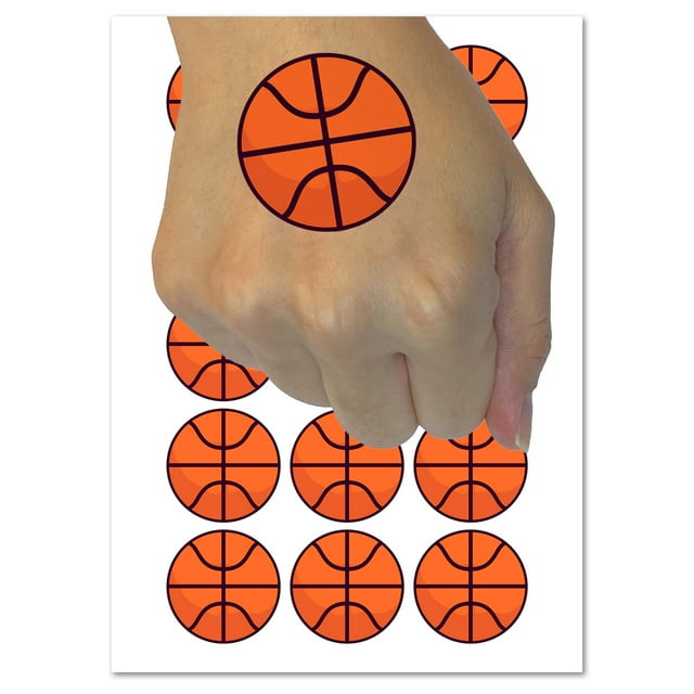 Basketball Sports Ball Water Resistant Temporary Tattoo Set Fake Body ...
