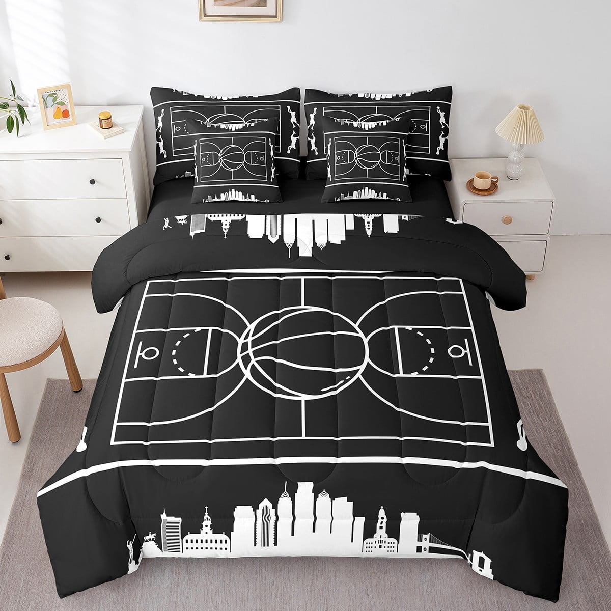 Basketball Sports Bed In A Bag With Sheets Bedroom,Ball Sports Theme ...