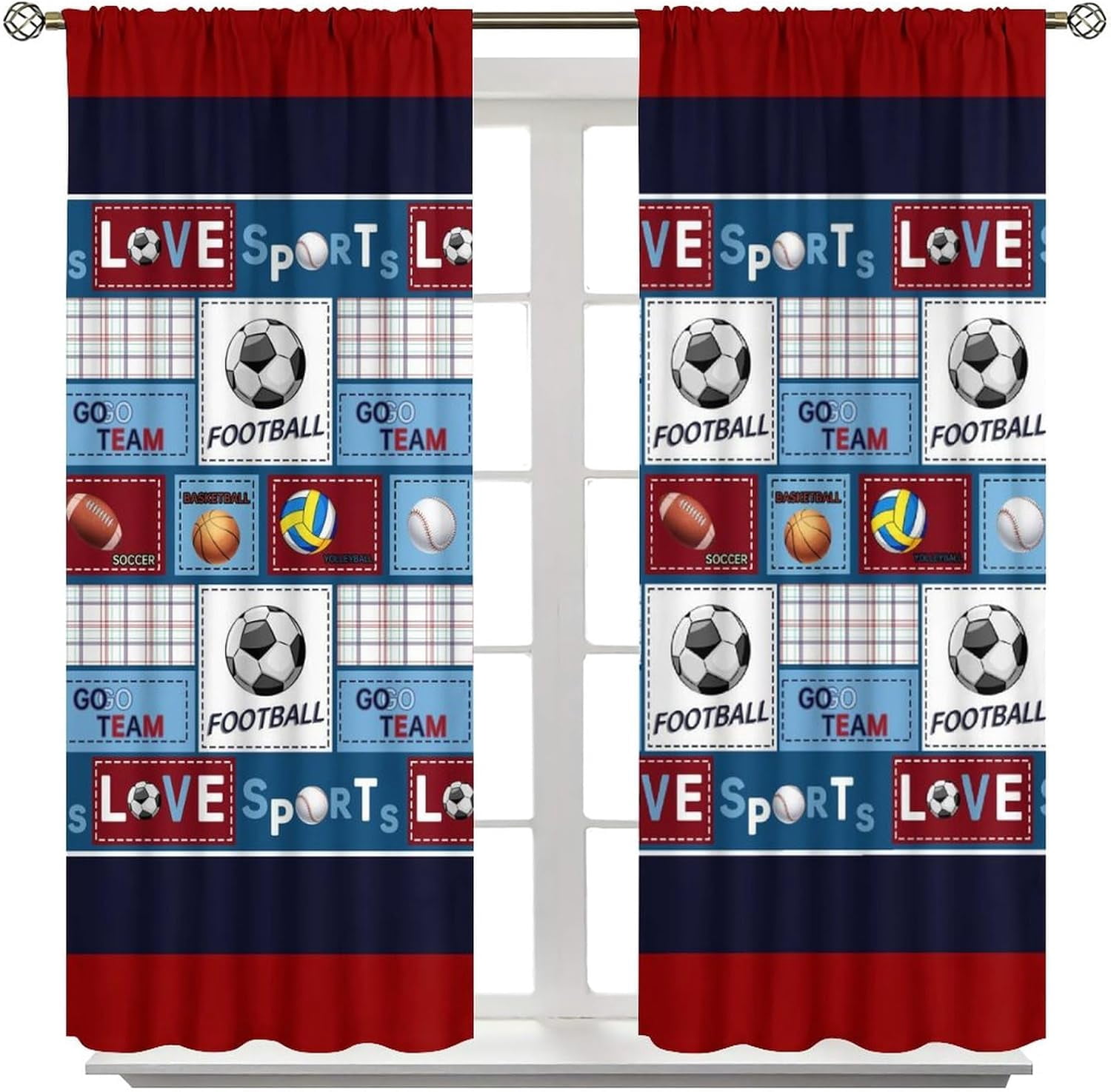 Basketball Sports Boys Kids Curtains for Bedroom, Basketball Sport ...
