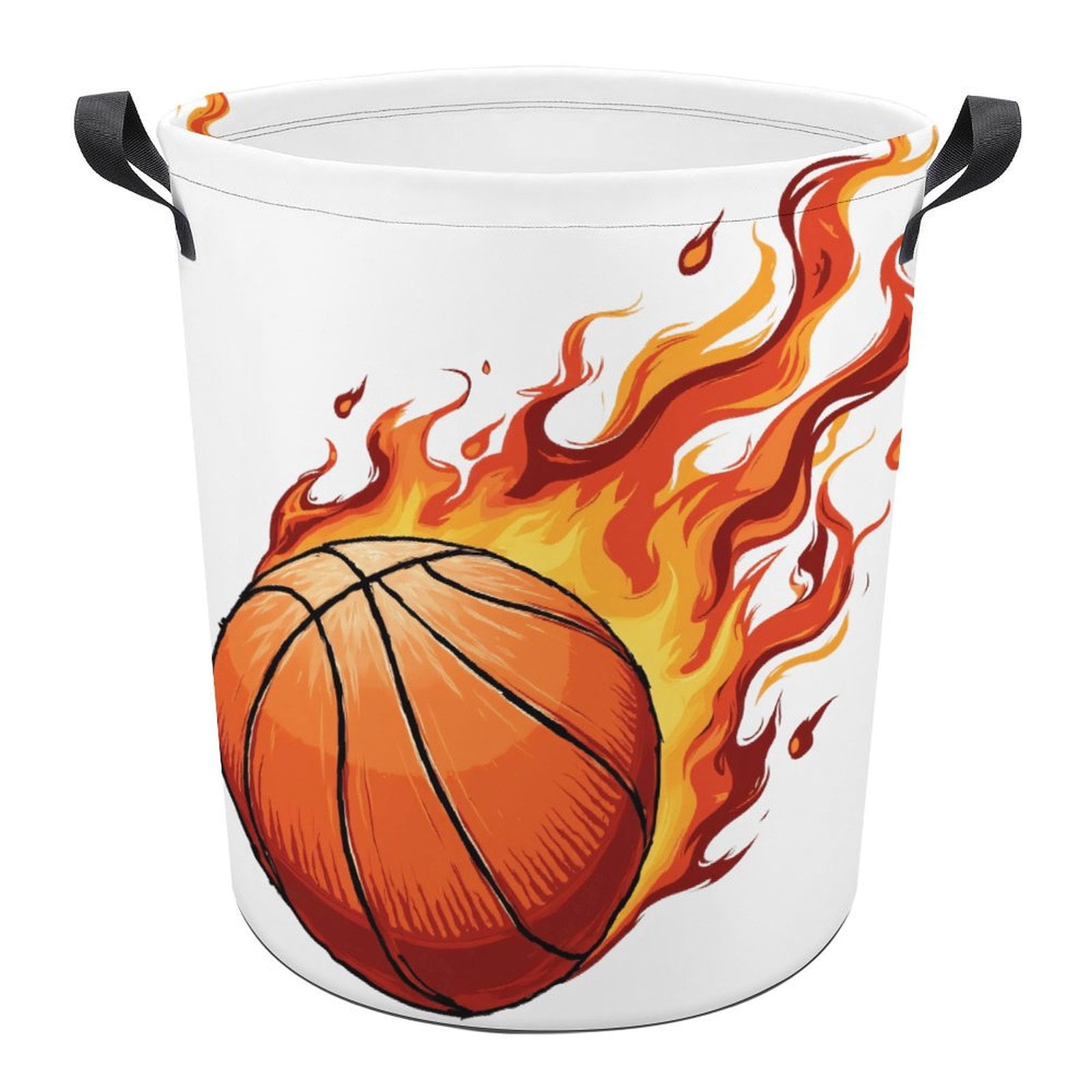 Basketball Sports Print Foldable Laundry Basket for Clothes Storage ...