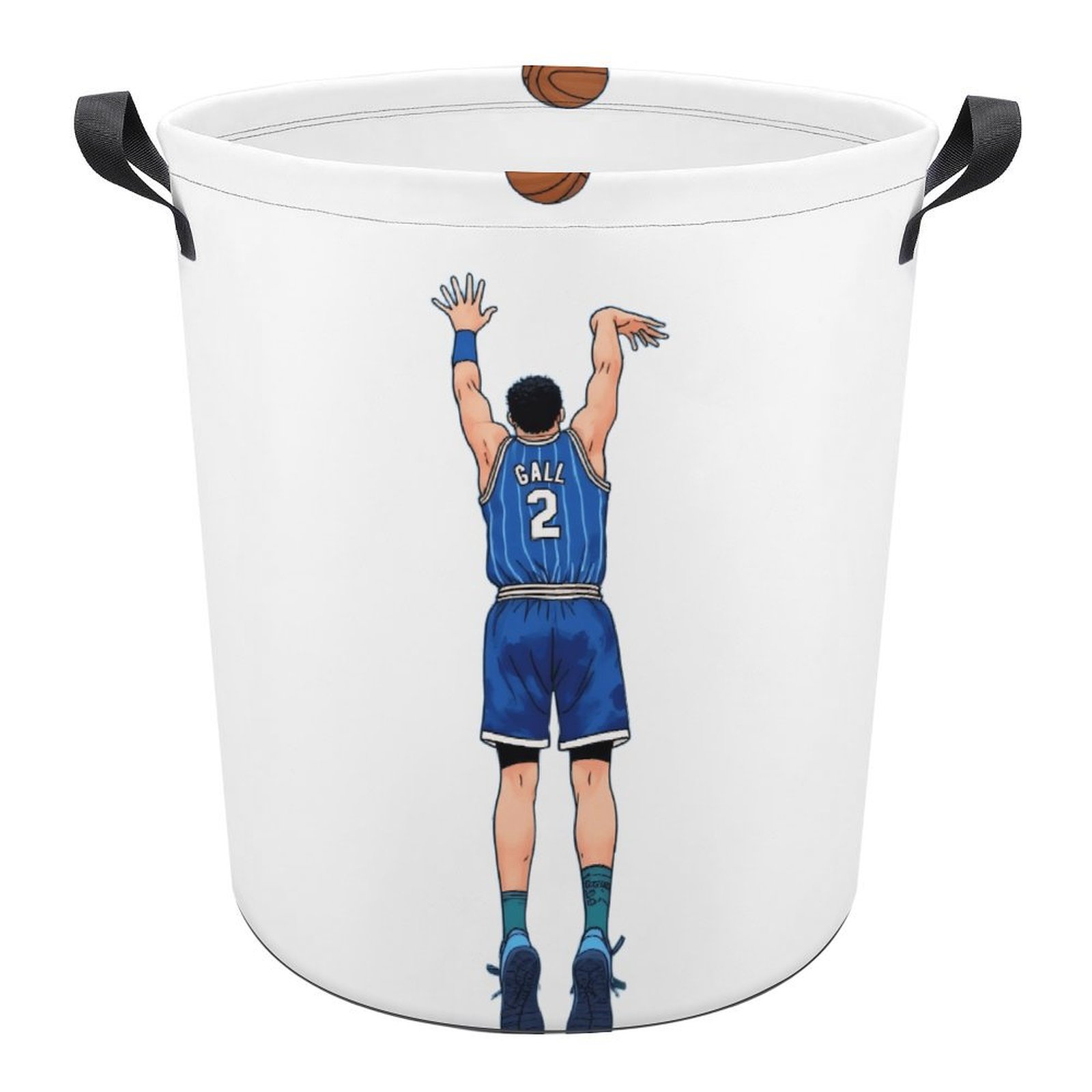 Basketball Sports Print Foldable Laundry Basket for Clothes Storage ...