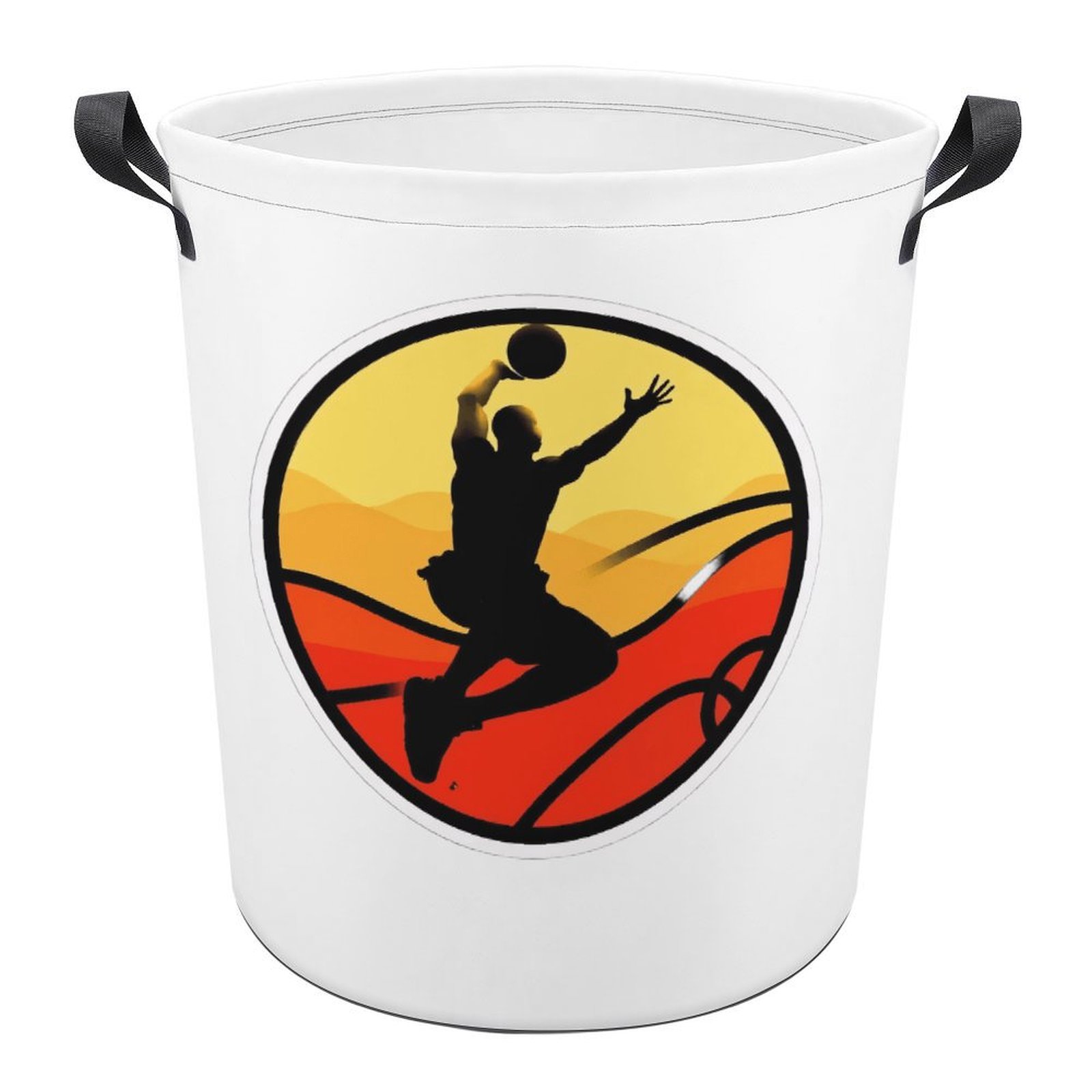 Basketball Sports Print Foldable Laundry Basket for Clothes Storage ...
