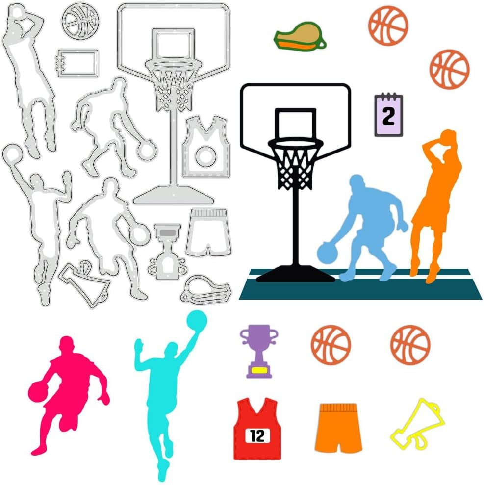 Basketball Sports Scene Cutout Stencil Basketball Jersey Decorative ...