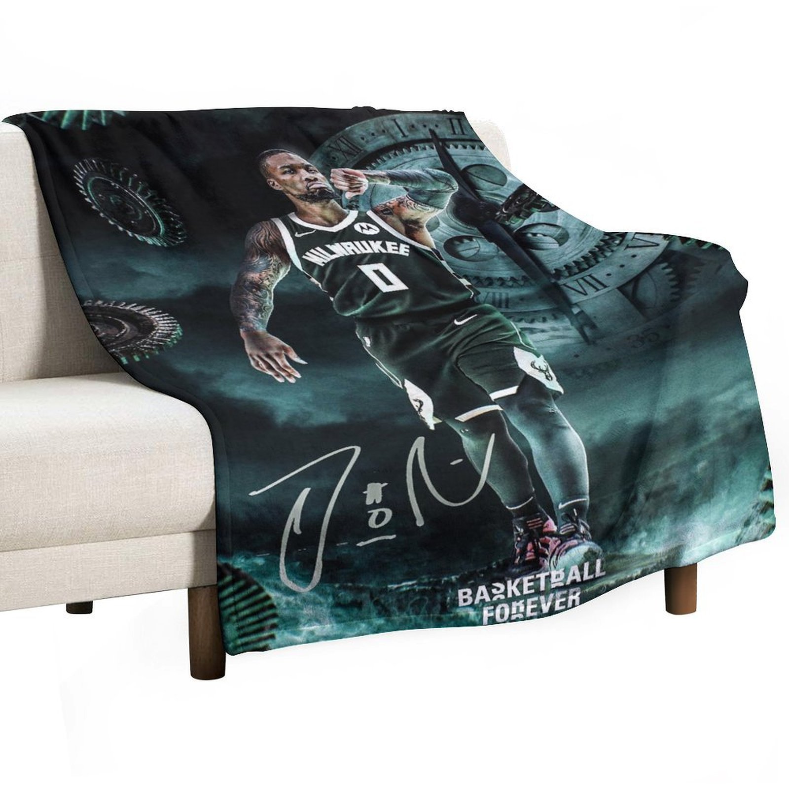 Basketball Star Damian Lillard Signed Poster Handsome Luxury Flannel ...