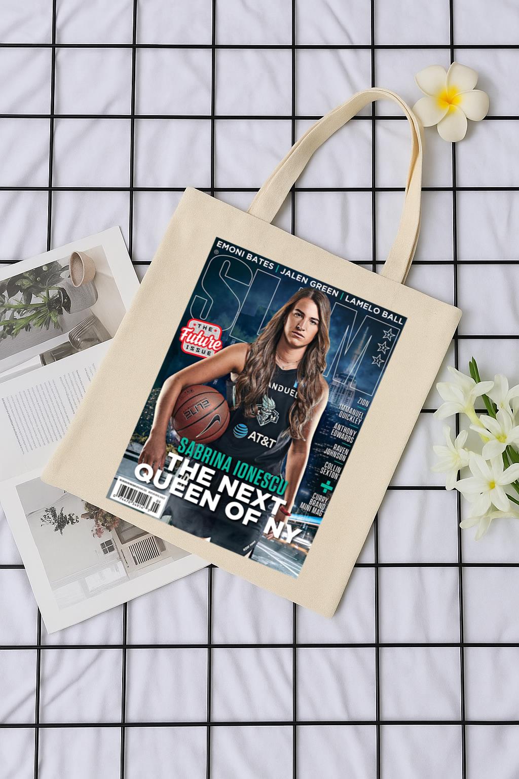 Basketball Star Graphic T-Bag, WNBA-Inspired Slam Design-TH45733 ...