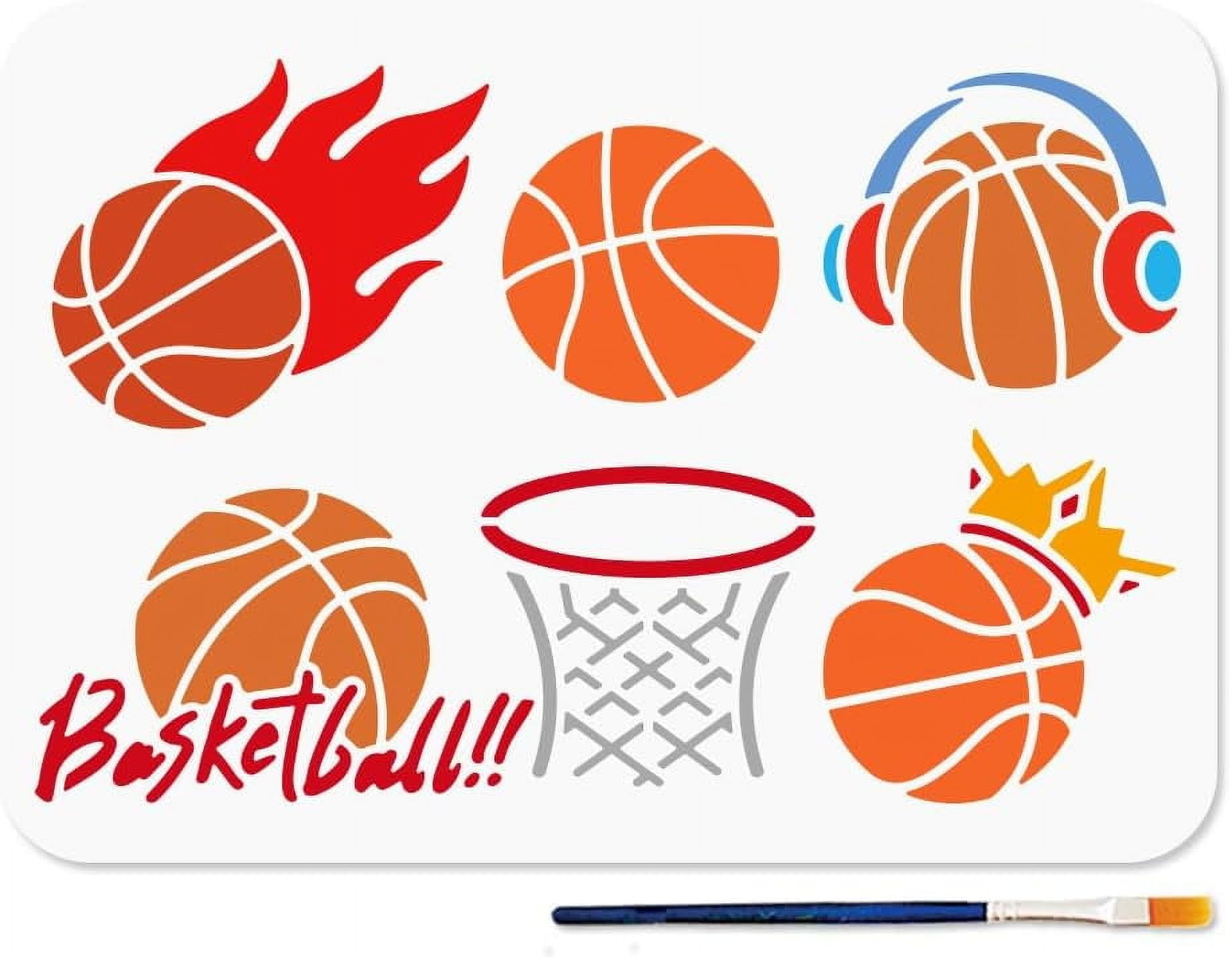 Basketball Stencil Sports Theme Template 11.7x8.3inch Reusable ...