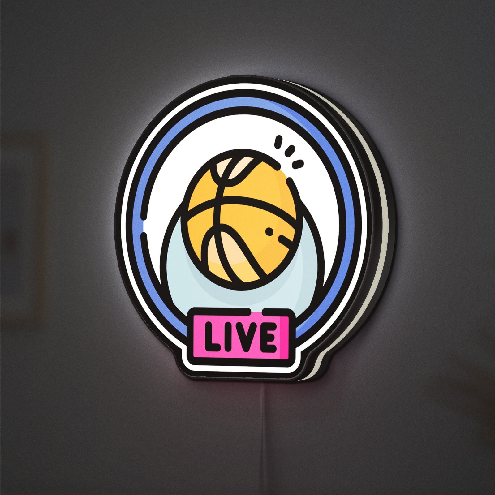 Basketball Streaming 3D Novelty Light Box, Sports Broadcast Wall Decor ...