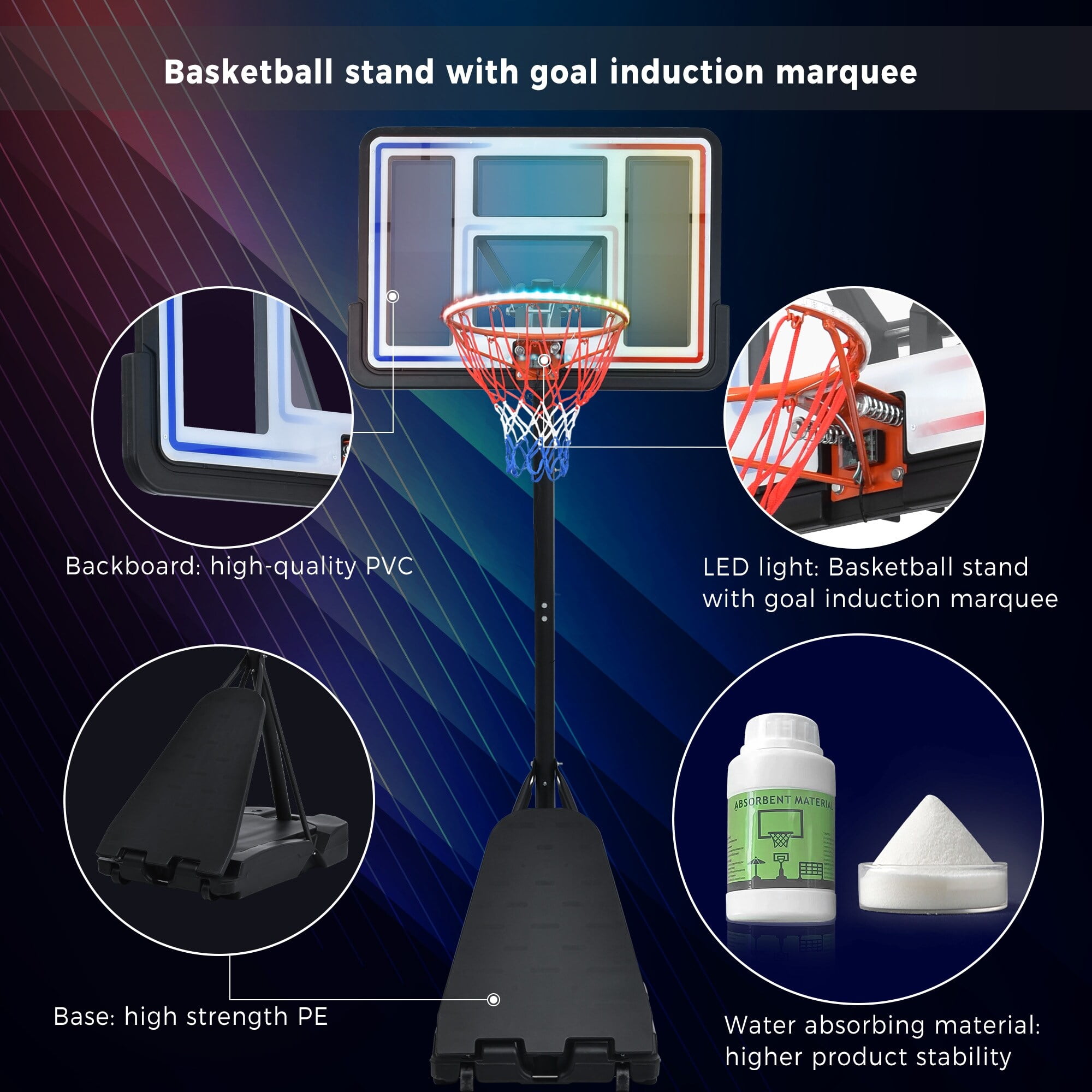Basketball System LED Basketball Hoop Lights - Walmart.com