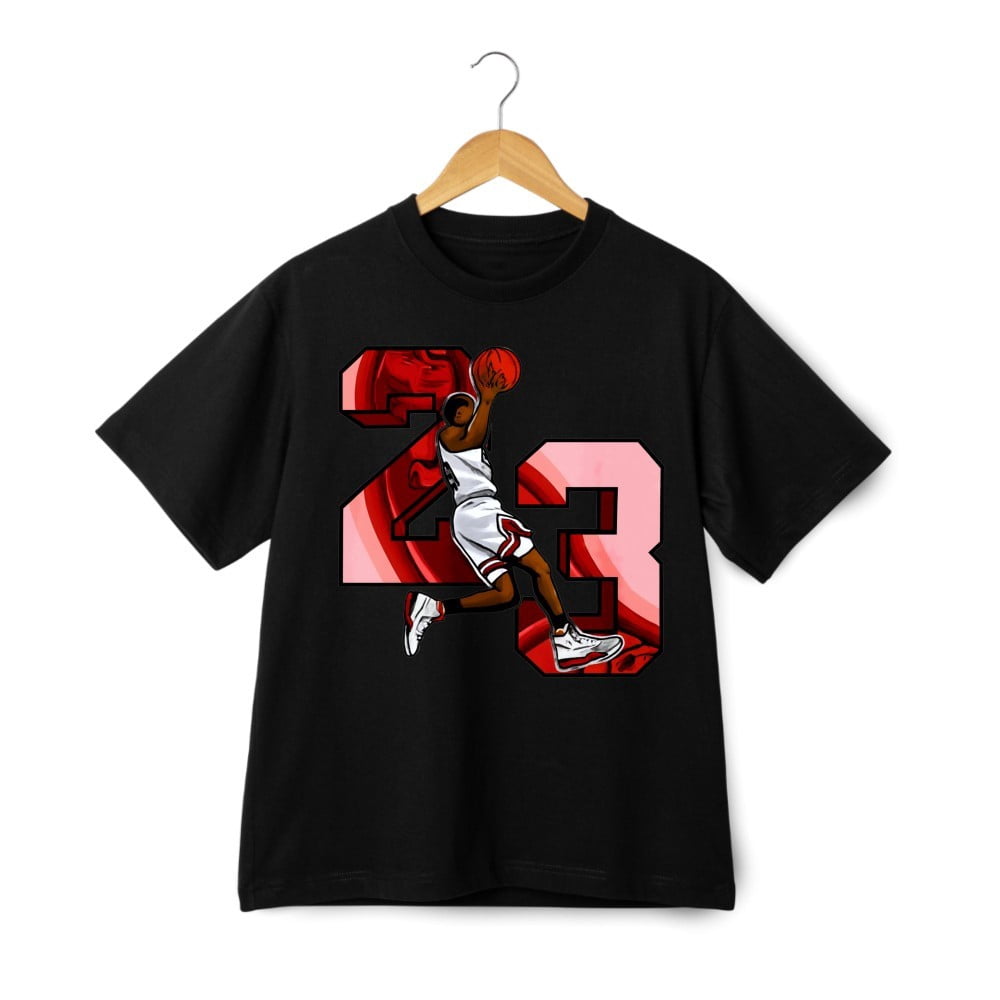 Basketball T-shirt White Number 23 Player Jumping Dunk Sports ...