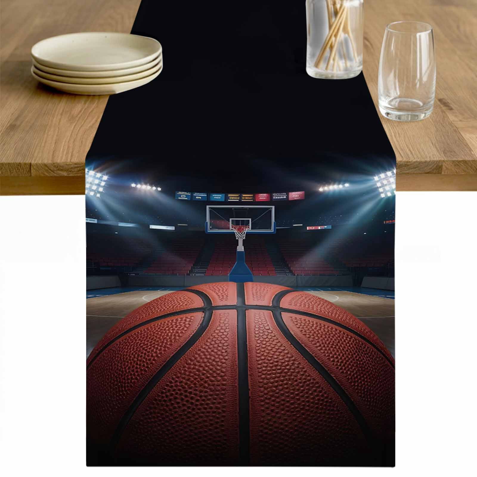 Basketball Table Runner - 48 Inch Long Sports Theme Stadium Field ...