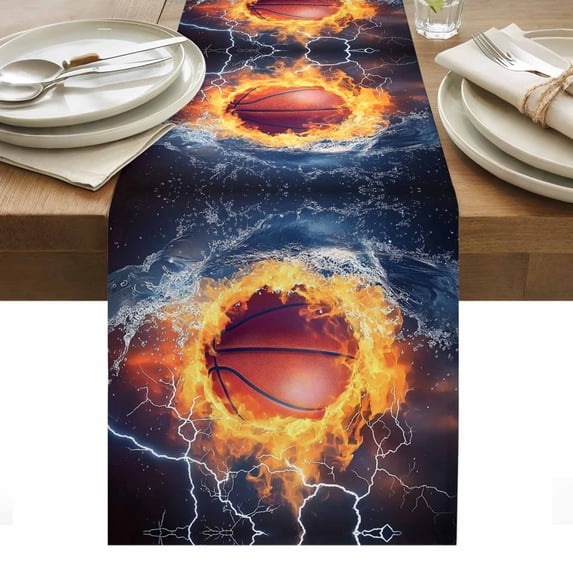 Basketball Table Runner - 70 Inch Long, Kitchen Dining Table Runner ...