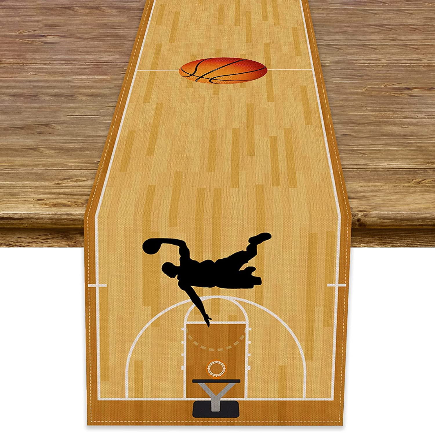Basketball Table Runner Basketball Themed Birthday Party Decoration ...