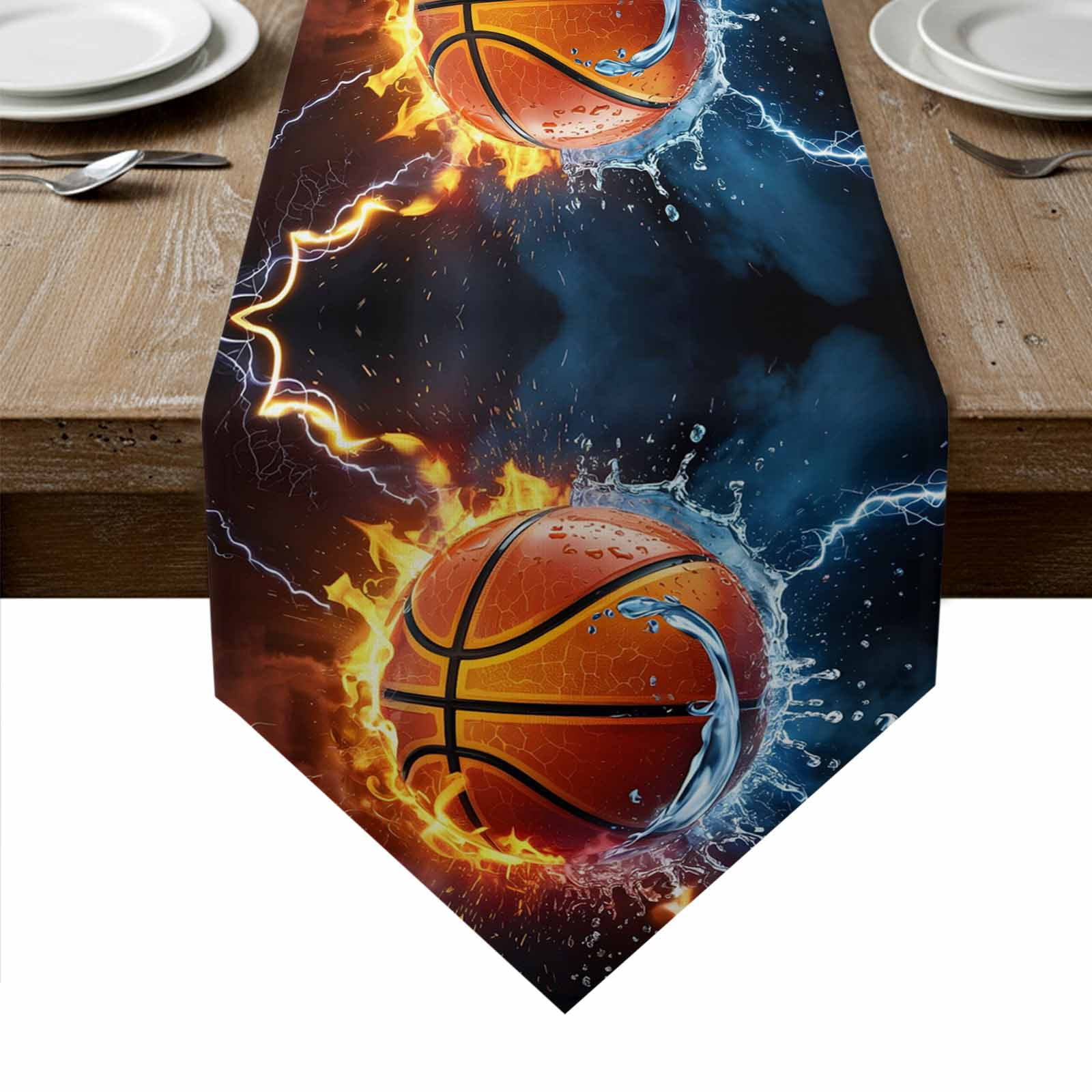 Basketball Table Runner Linen Burlap Table Runner 36 Inches Small ...