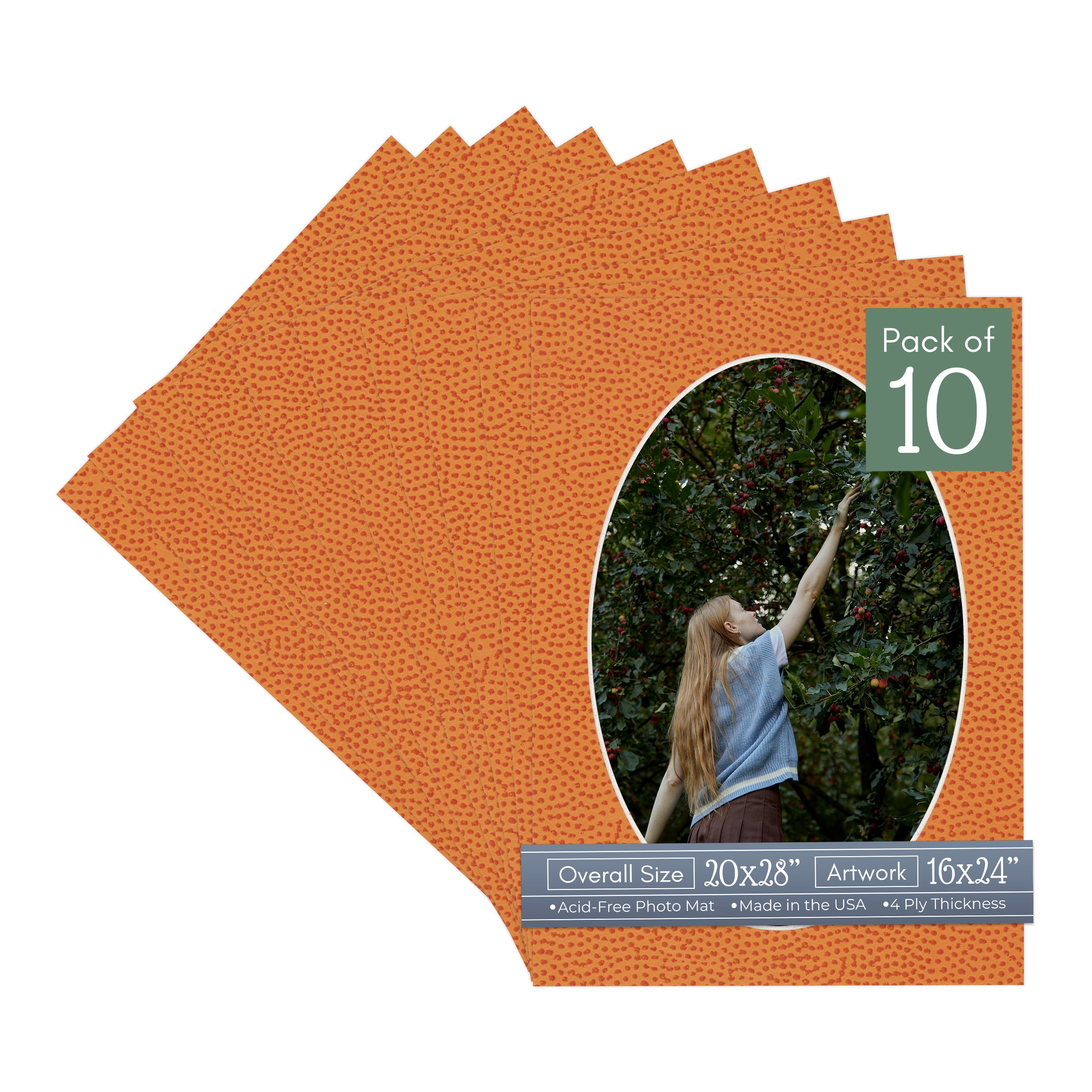 Basketball Texture Picture Frame Mat for 20x28 Frames - Oval Opening ...