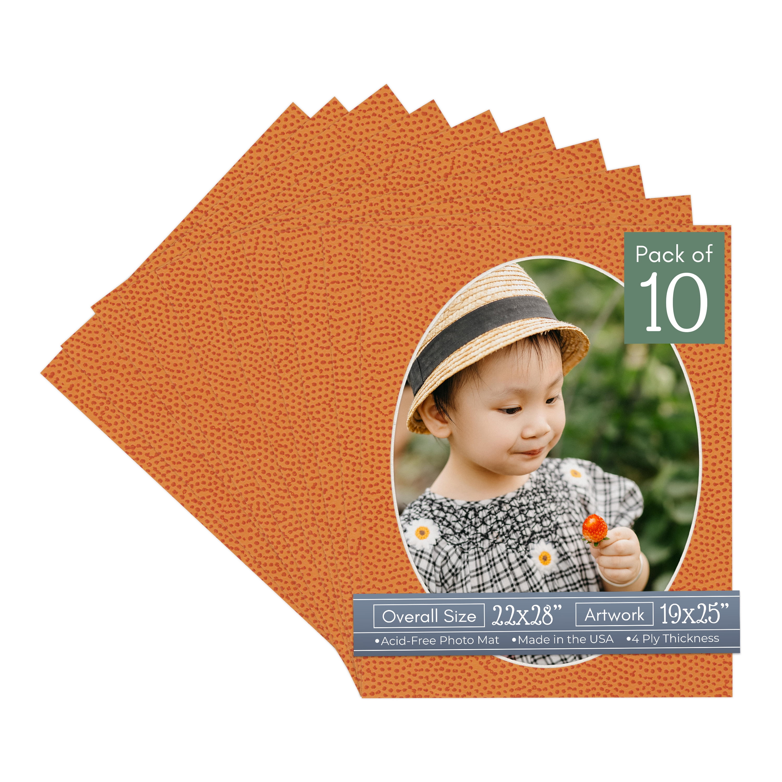 Basketball Texture Picture Frame Mat for 22x28 Frames - Oval Opening ...