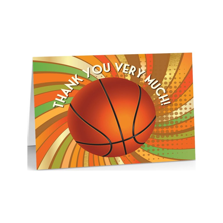 Basketball Good Luck Greeting Cards Basketball Thank You Note Card
