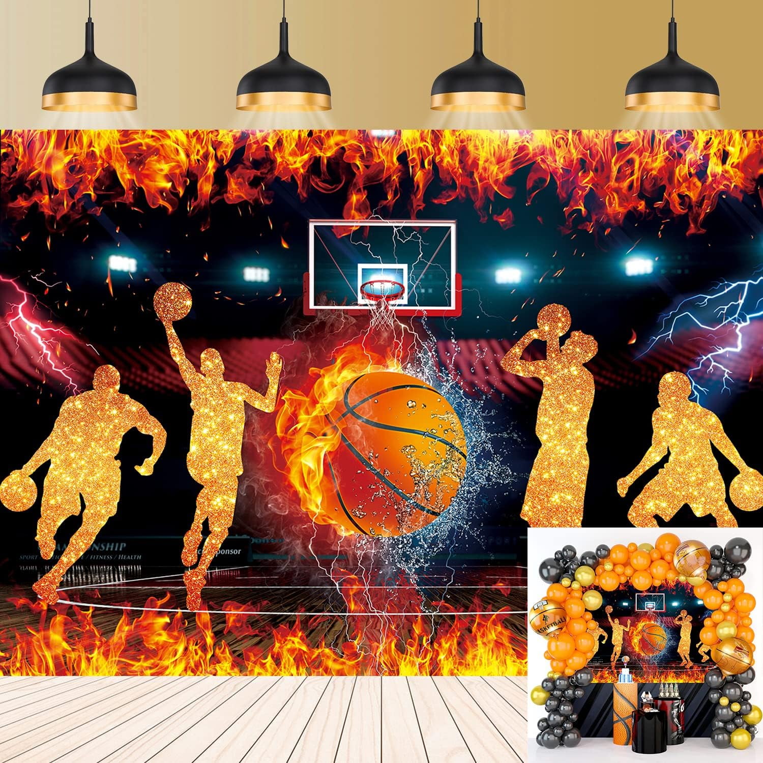 Basketball Theme Backdrop for Photography 7x5ft Star Slam Dunk ...