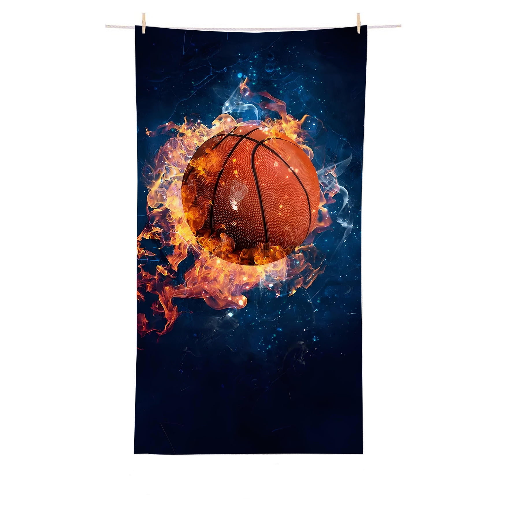 Basketball Theme Beach Towel for Women Men Sports Bath Towels for Swim ...