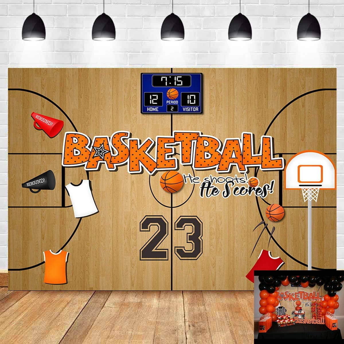 Basketball Theme Photography Backdrops 5x3ft Basketball Sports Boy Kids ...