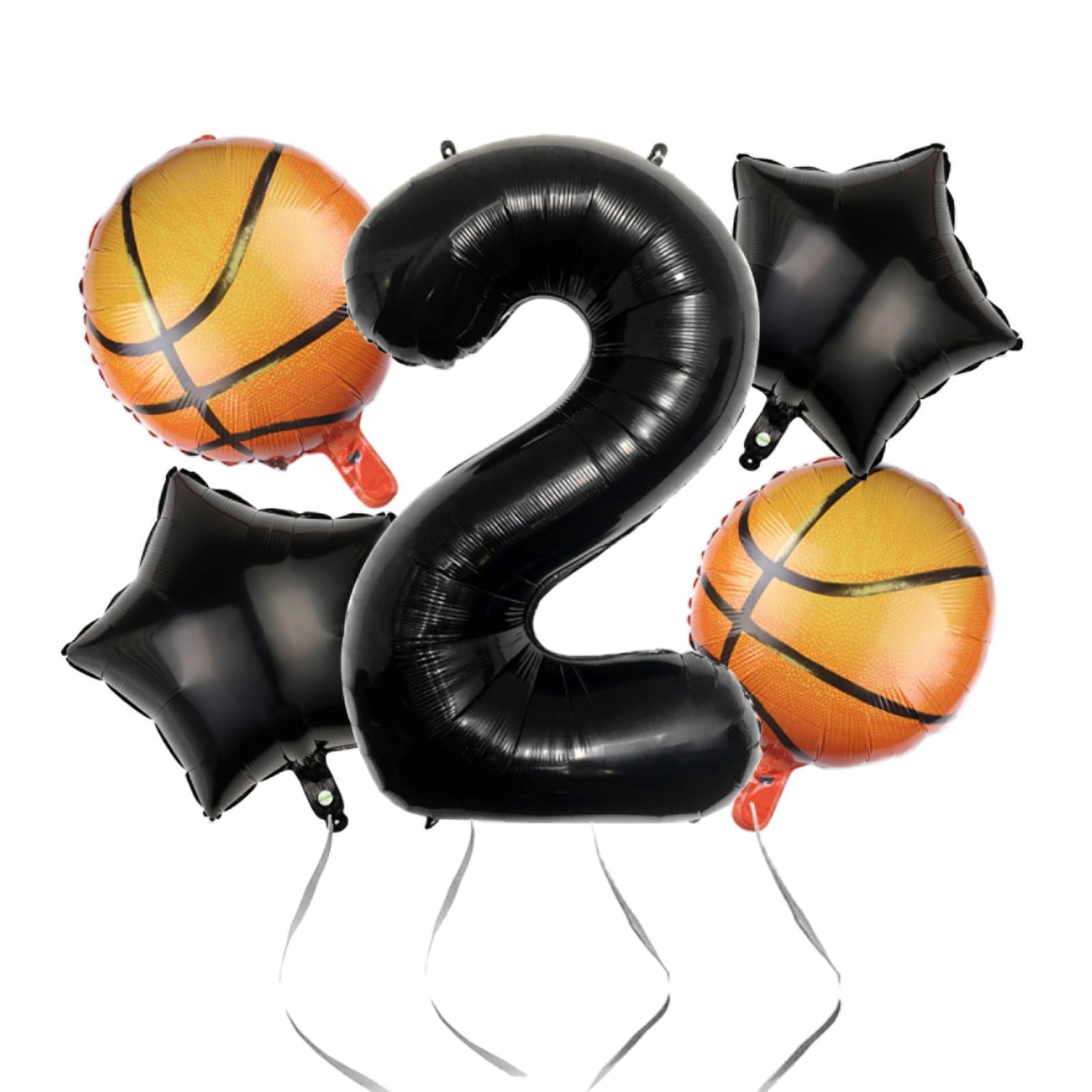 Basketball Themed 2nd Birthday Party Balloons，40inch AFN1Black Number ...