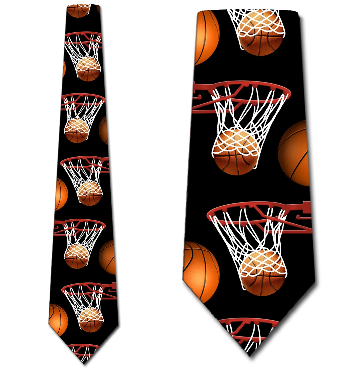 Basketball Ties Mens Sports Necktie by Three Rooker - Walmart.com