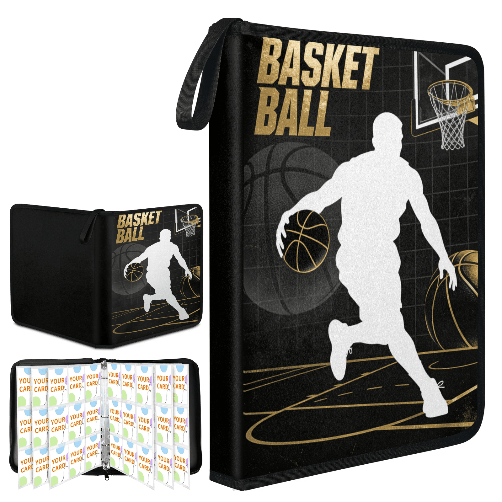Basketball Trading Card Binder,Holds 400 Cards with 50 Removable Double ...