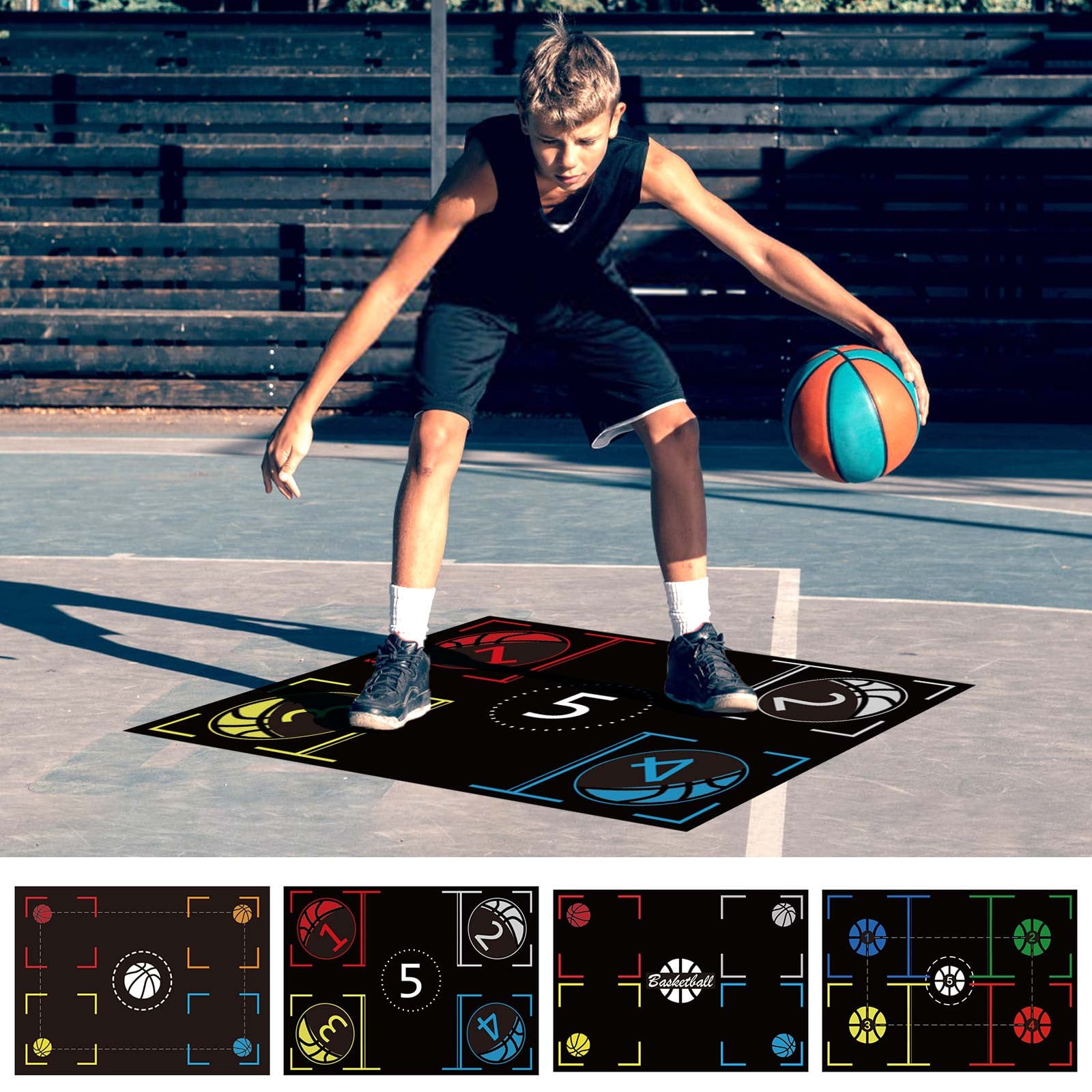 Basketball Training Mat for Kids | Non-Slip Mute Rubber Footstep Mat ...