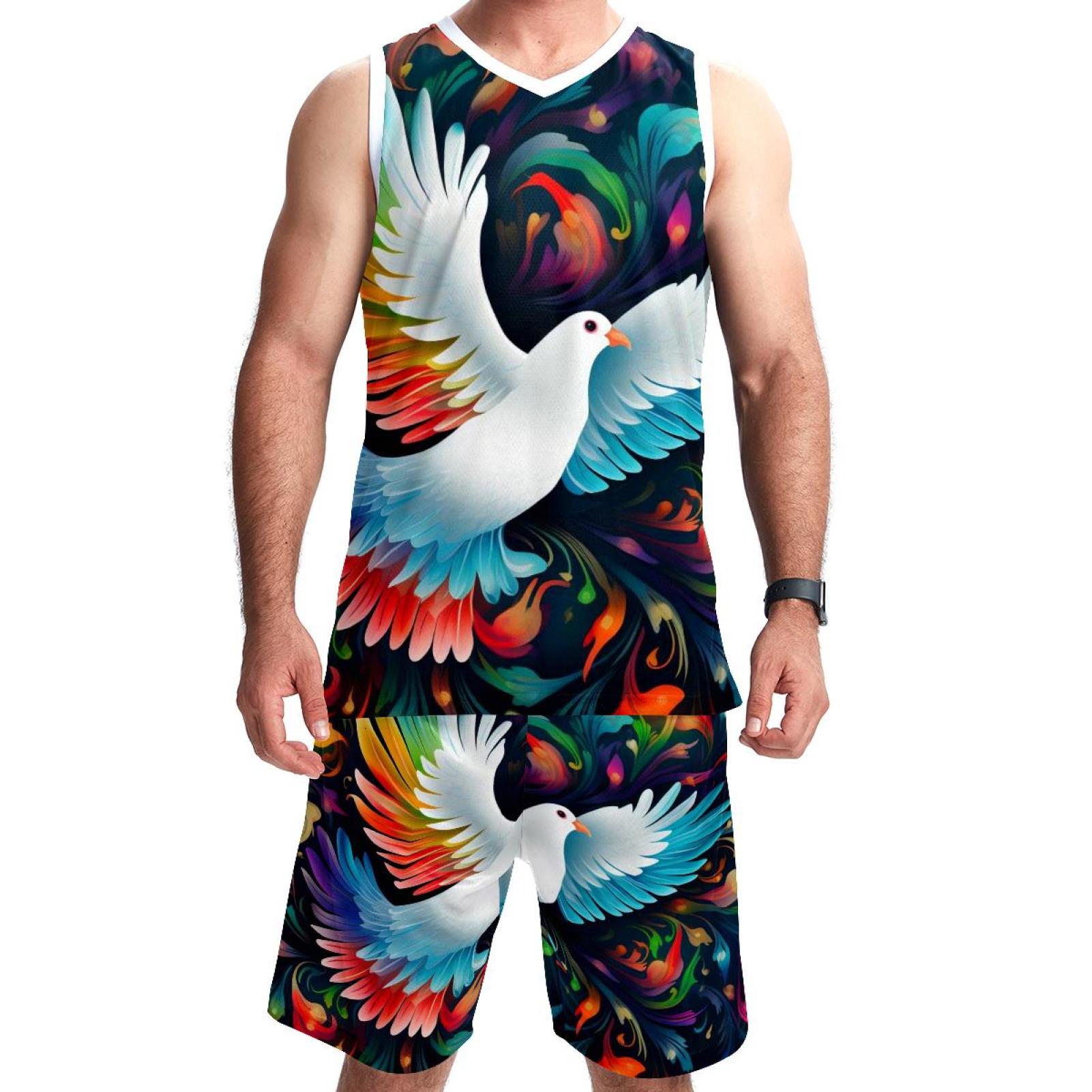 Basketball Uniform Sets with Pockets, Art Colors with White Dove Team ...