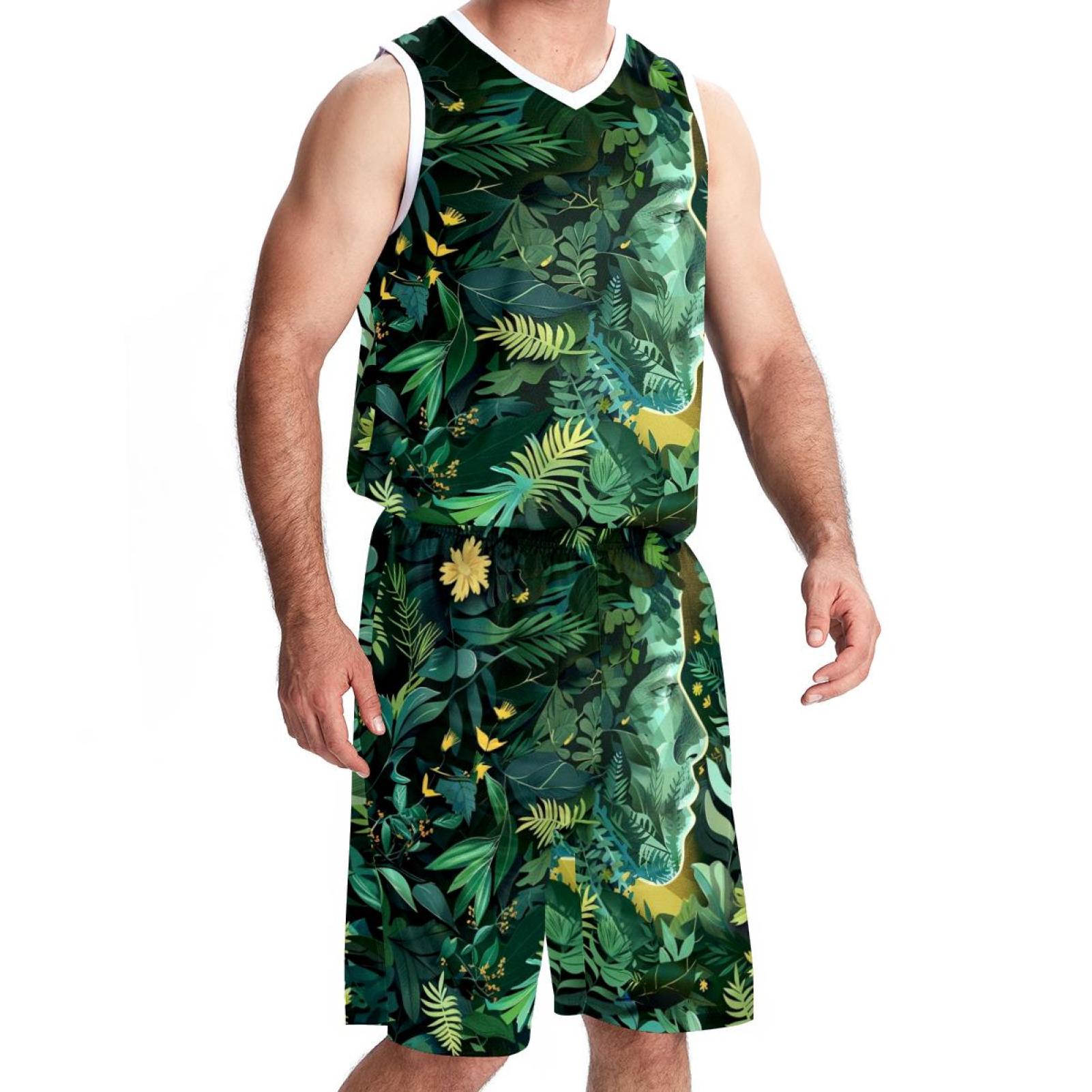 Basketball Uniform Sets with Pockets, Art Humans and Nature Team Custom ...
