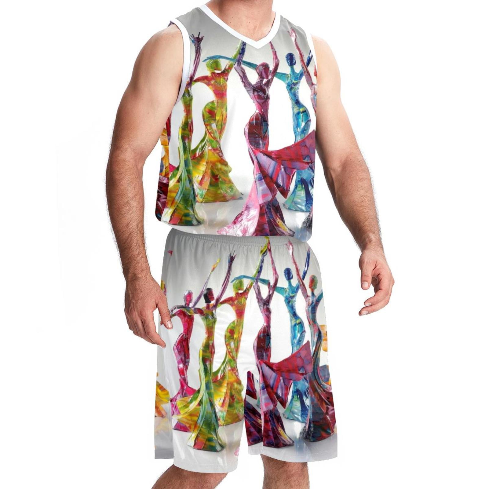 Basketball Uniform Sets with Pockets, Colorful Dancing Female Team ...