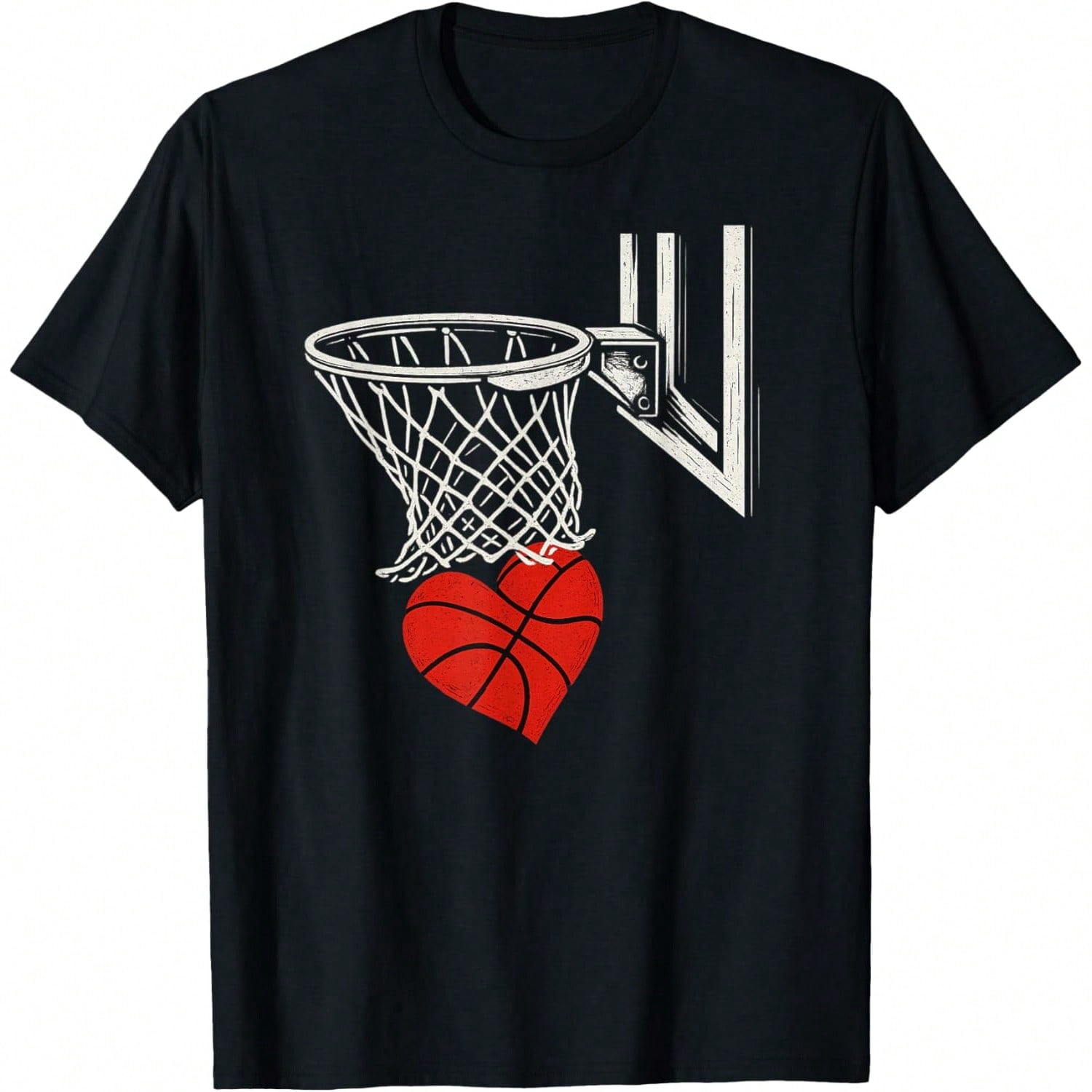 Basketball Valentines Day Love Heart Hoops Romance College T-Shirt ...