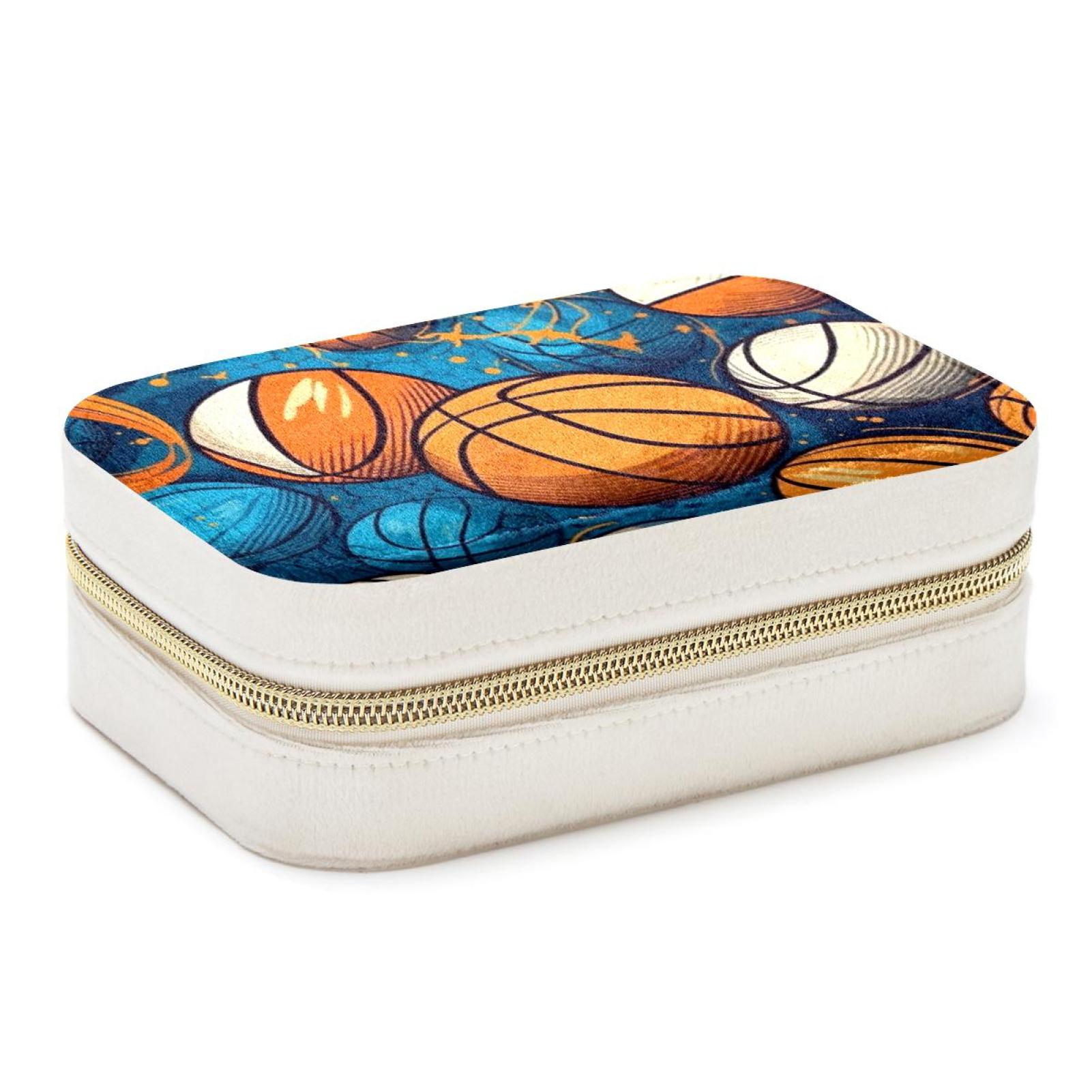 Basketball Velvet Portable Jewelry Box with Removable Compartment ...