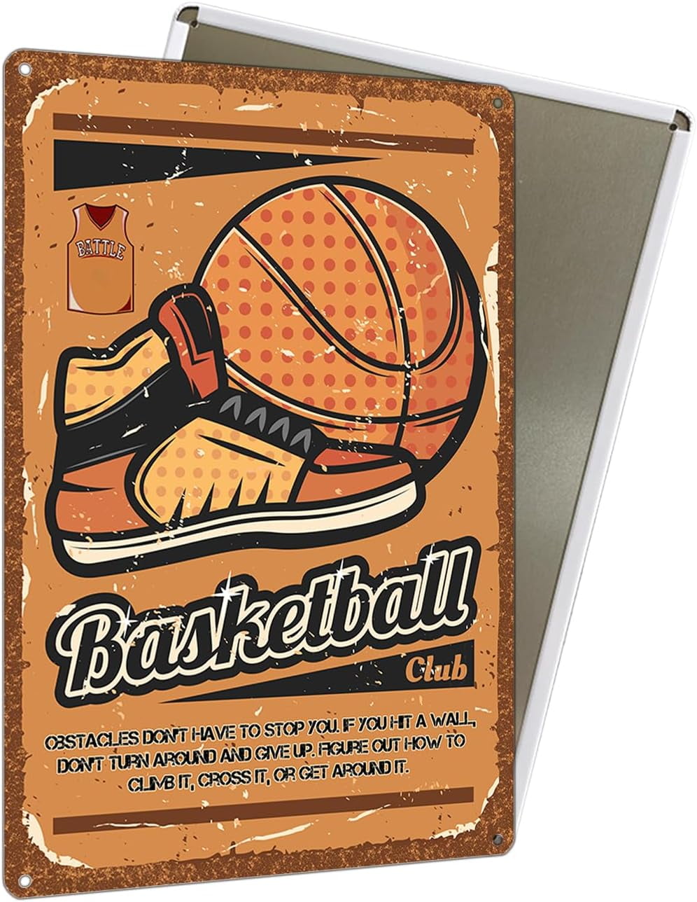 Basketball Vintage Metal Sign, Basketball Club Motivational Quotes ...