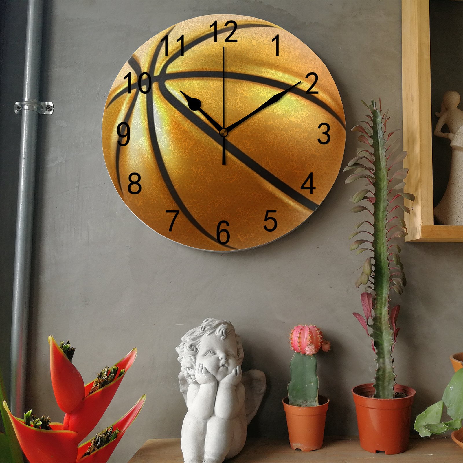 Basketball Wall Clocks Battery Operated, 10 Inch Silent Non Ticking ...