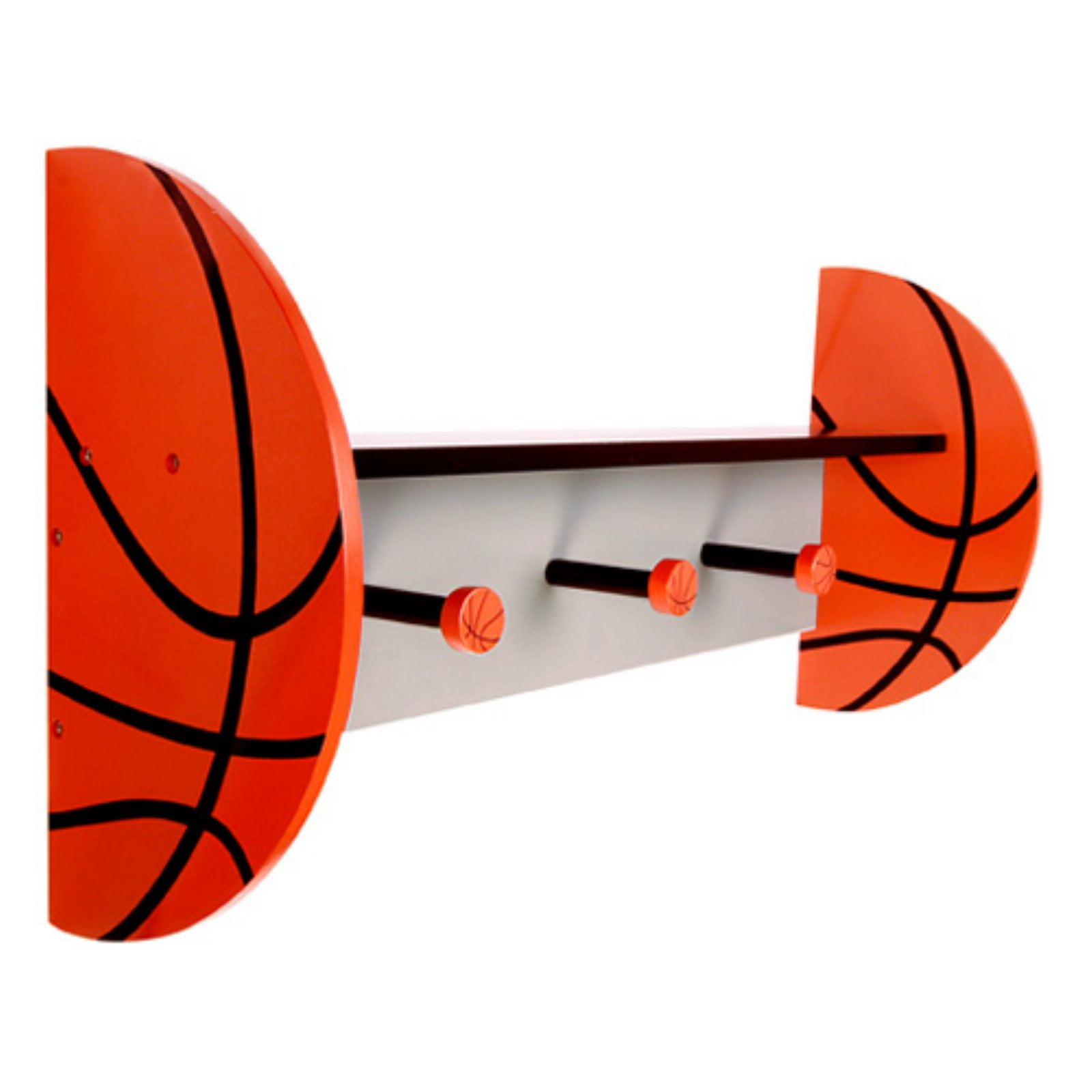 Basketball Wall Shelf with Pegs - 24 x 12 x 6.5 in. - Walmart.com