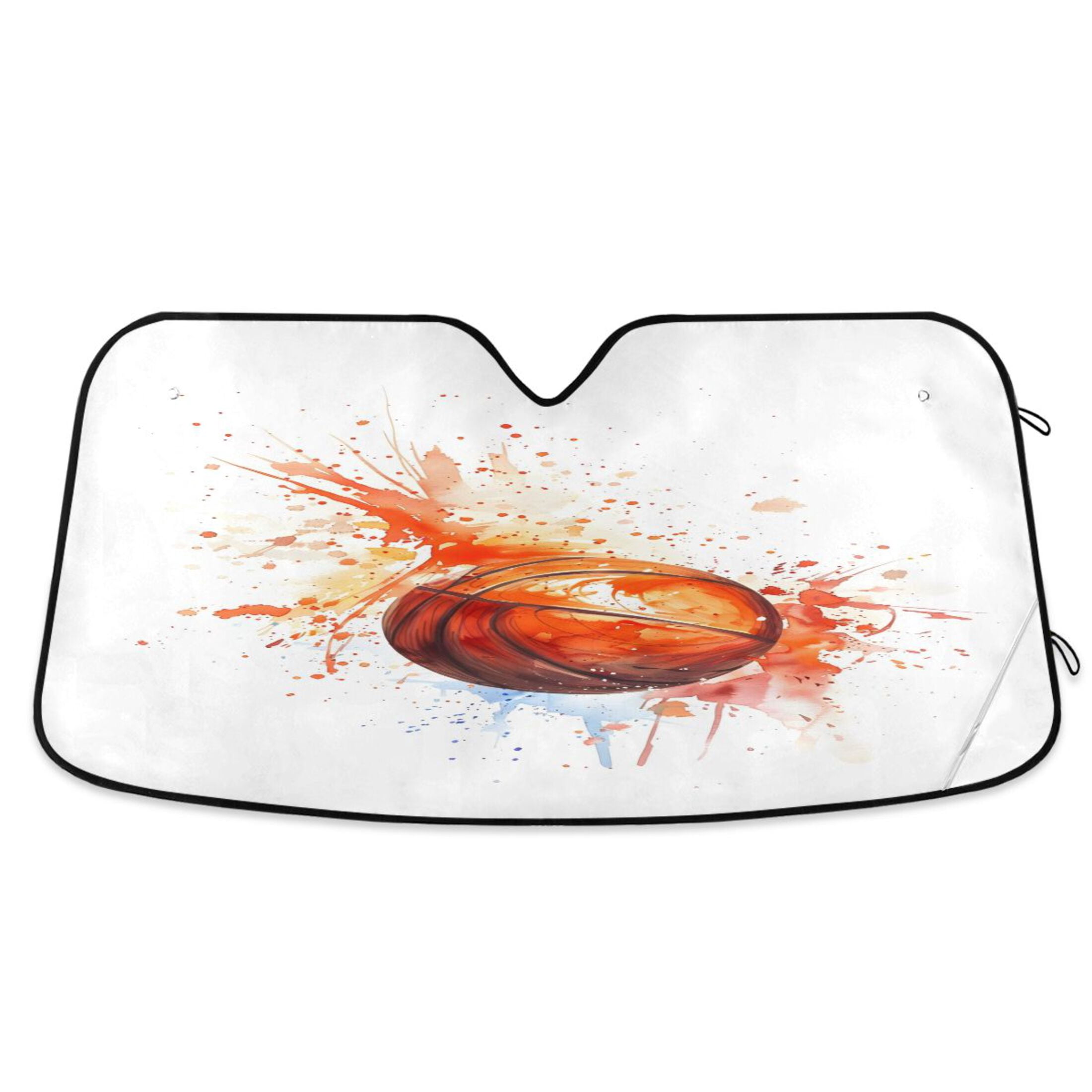 Basketball Watercolor Windshield Sun Shade Automobile Visor Accordion ...