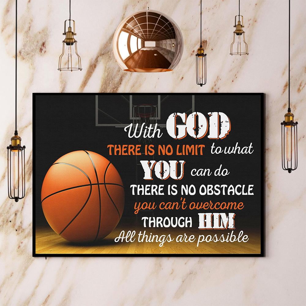 Basketball With God There Is No Limit Paper Poster No Frame Matte Wall ...