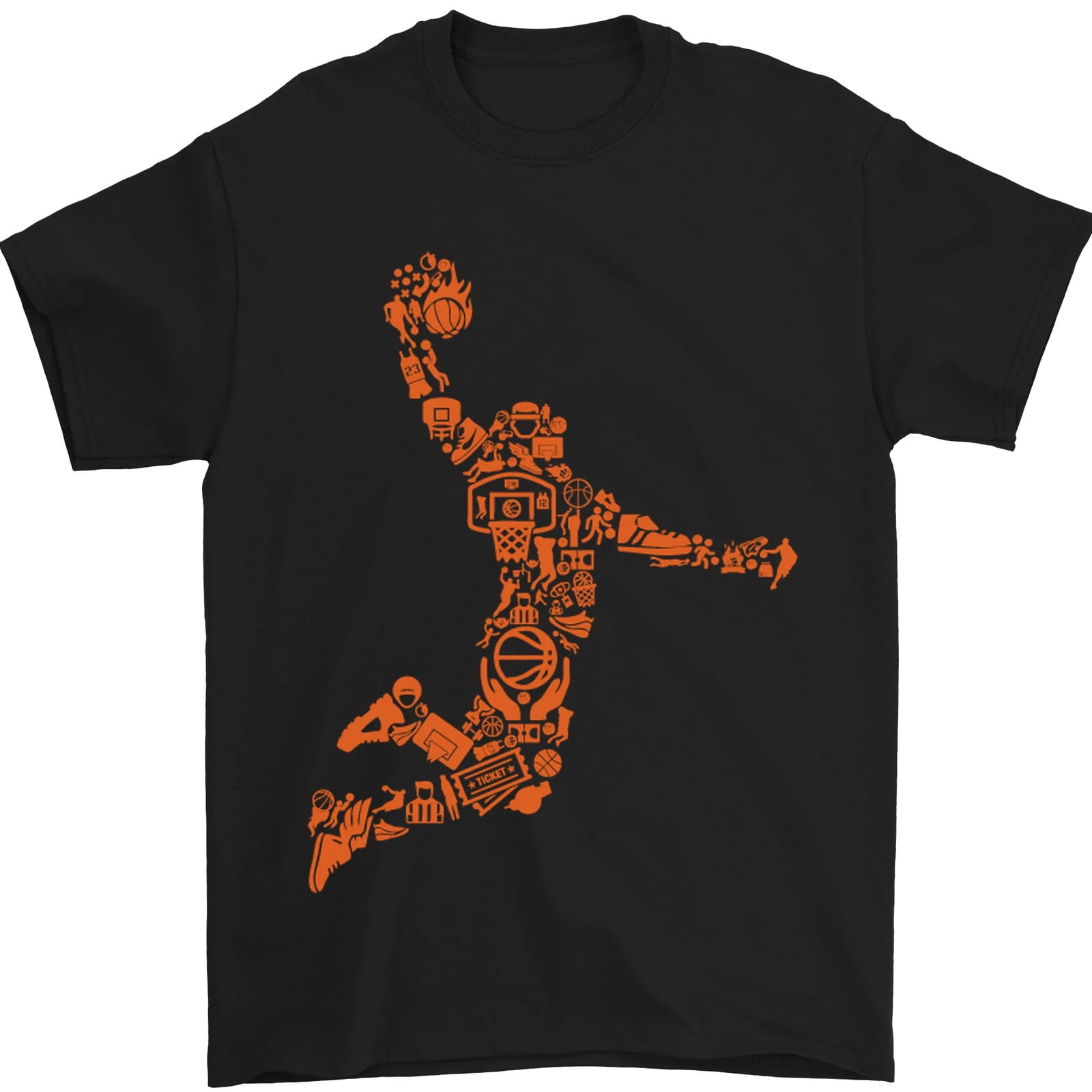 Basketball Word Art Mens T-Shirt 100% Cotton - Walmart.com