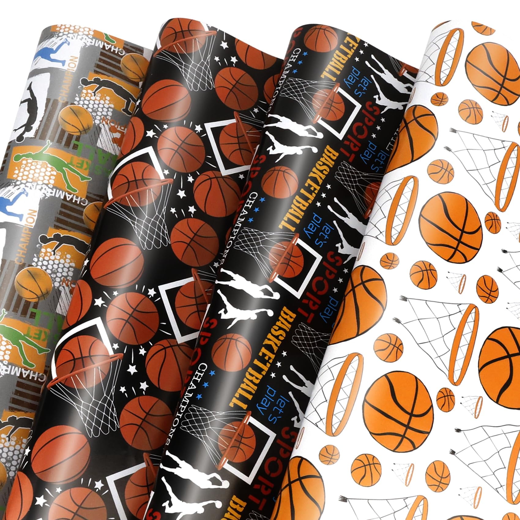 Basketball Wrapping Paper, 12 Sheets Birthday Wrapping Paper 28 x 20 in ...