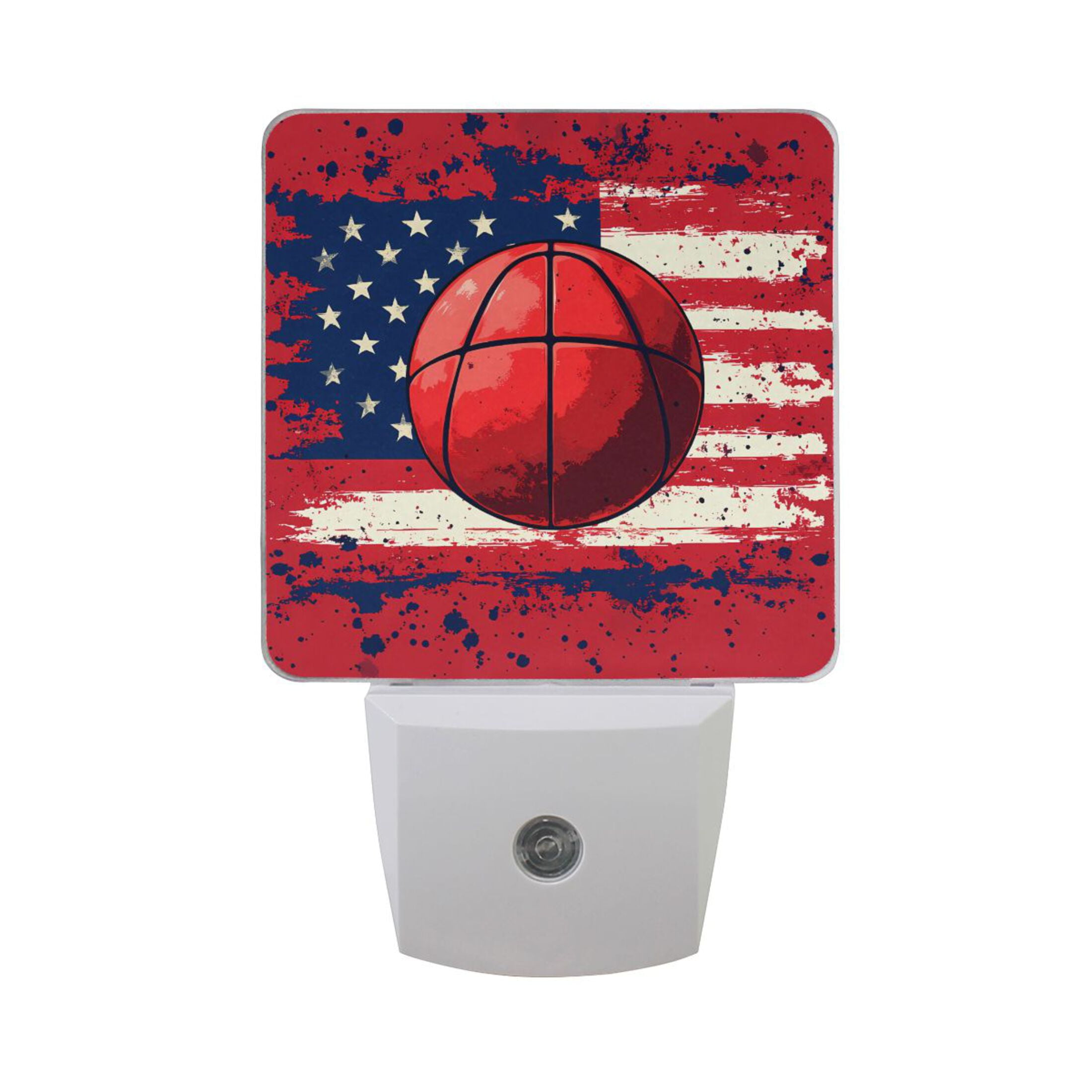 Basketball and American Flag Night Light 2 Pack LED Nightlight Plug ...