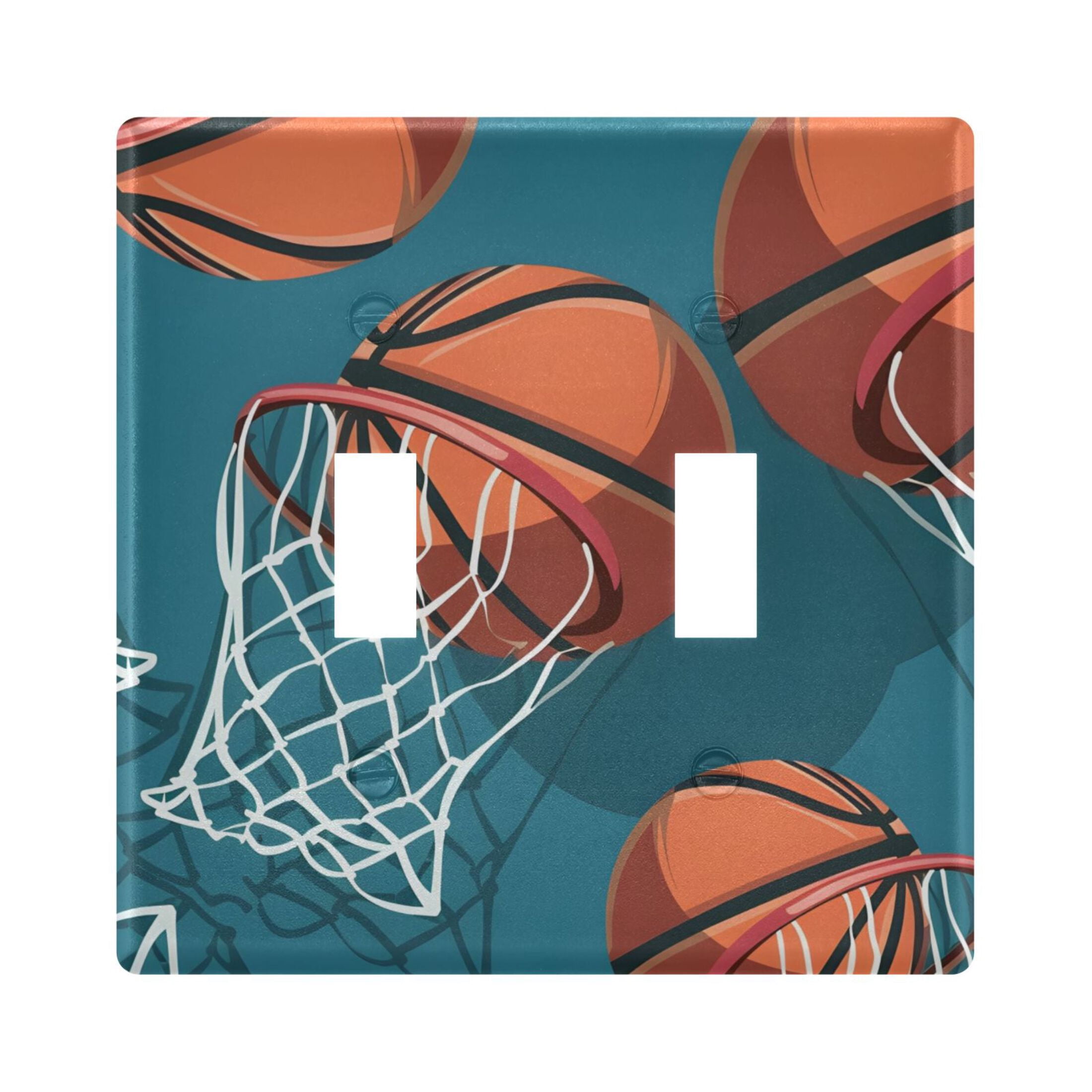 Basketball and Baskets Light Switch Plate Covers 2 Gang Wall Plate ...