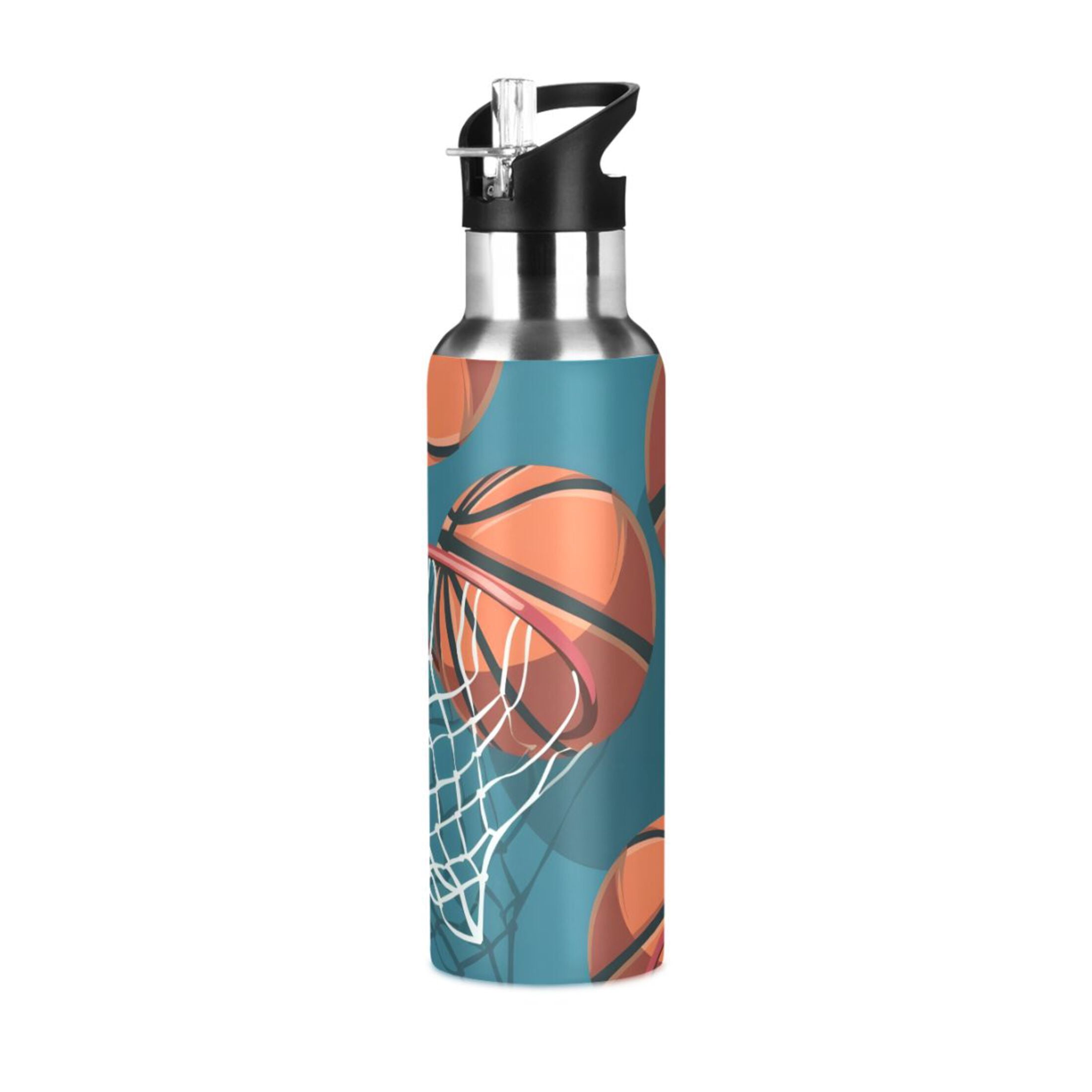 Basketball and Baskets Stainless Steel Water Bottle 20oz/600ml Double ...