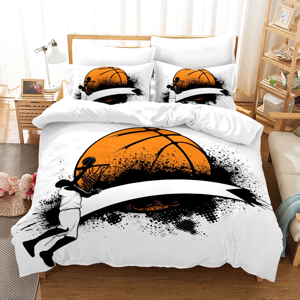 Basketball cartoon quilt cover three-piece Luxury quality sports logo ...
