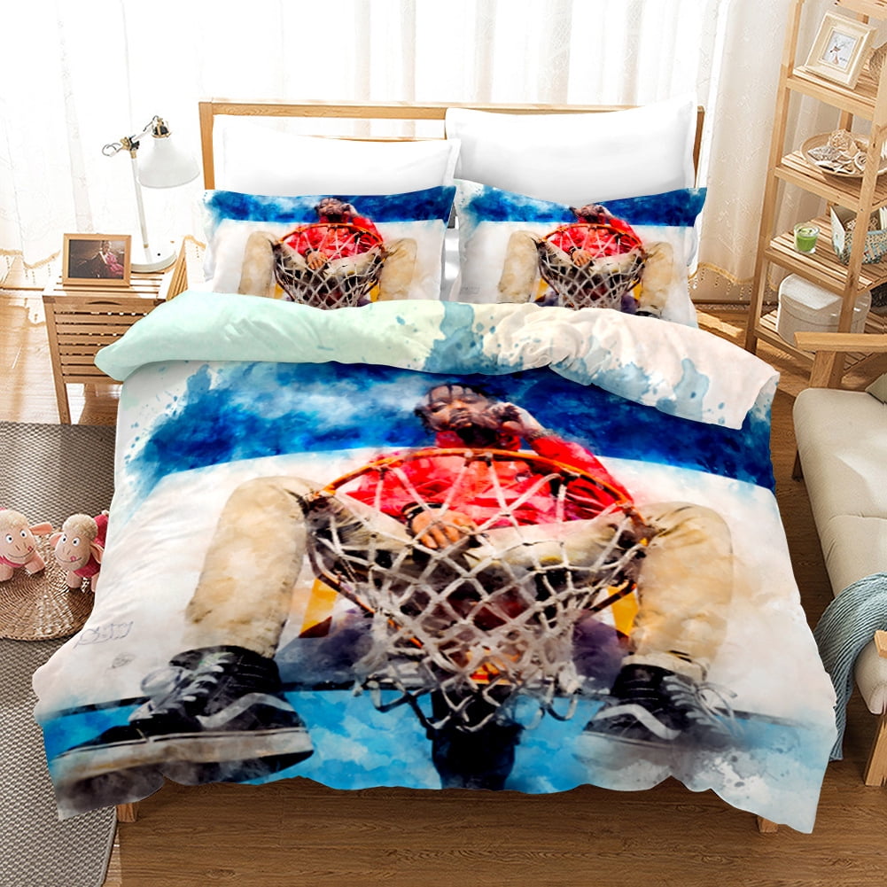 Basketball cartoon quilt cover three-piece Sports 3D design duvet cover ...
