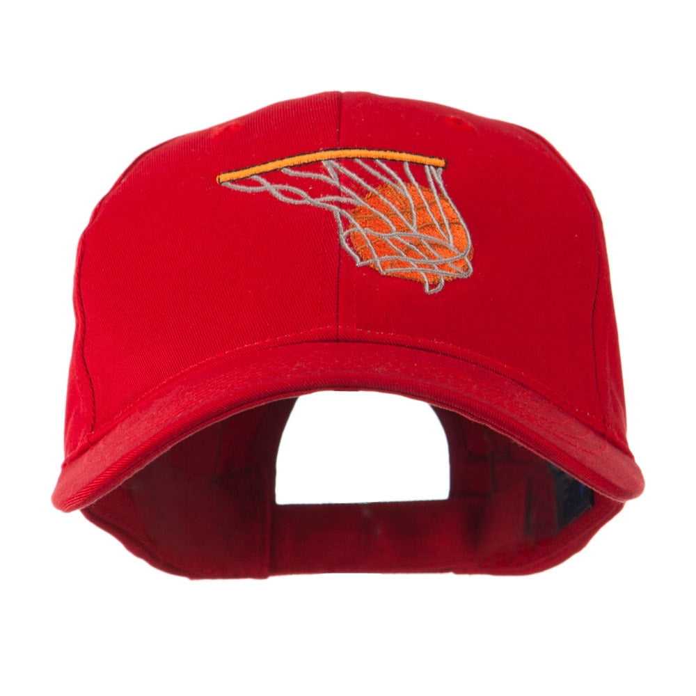 Basketball in Net Embroidered Cap - Red OSFM - Walmart.com