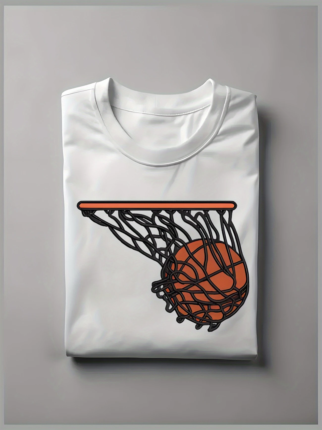 "Basketball" letters, patterns, printed men's T-shirts, men's novel ...