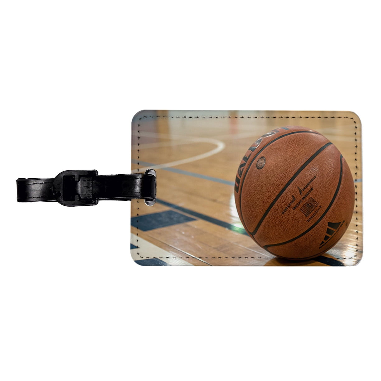 Basketball on Court Faux Leather Travel Luggage Tag - Walmart.com