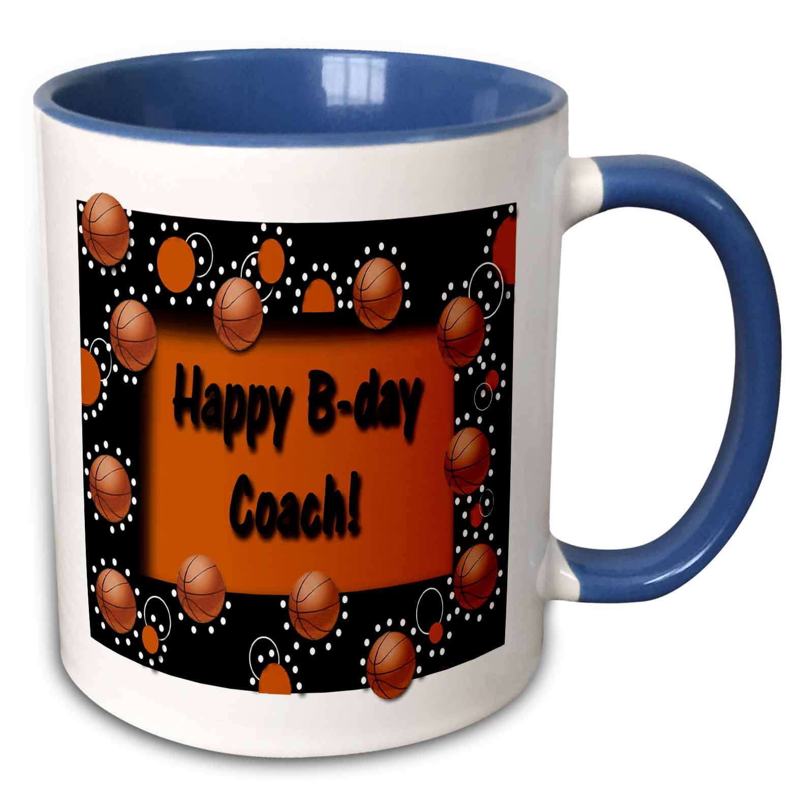 3drose, Basketballs, B-day Coach, 15oz Two-tone Blue Mug - Walmart ...