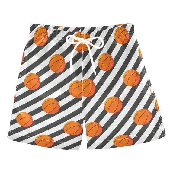 Basketballs Stripes Pattern Swim Trunks Quick Dry Beach Pool Board ...